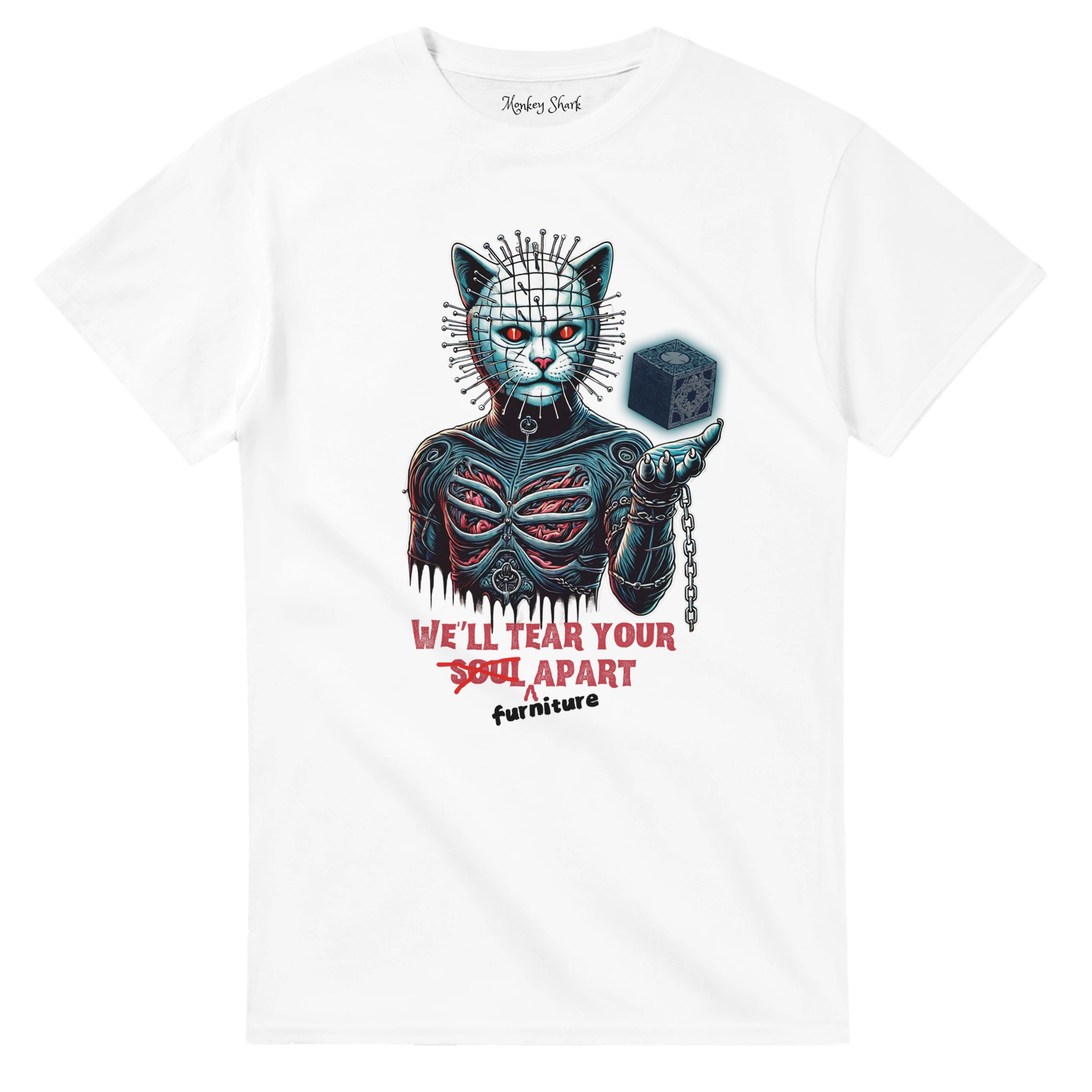 Horror Kitties – Hellraiser Pinhead Cat – Monkey Shark